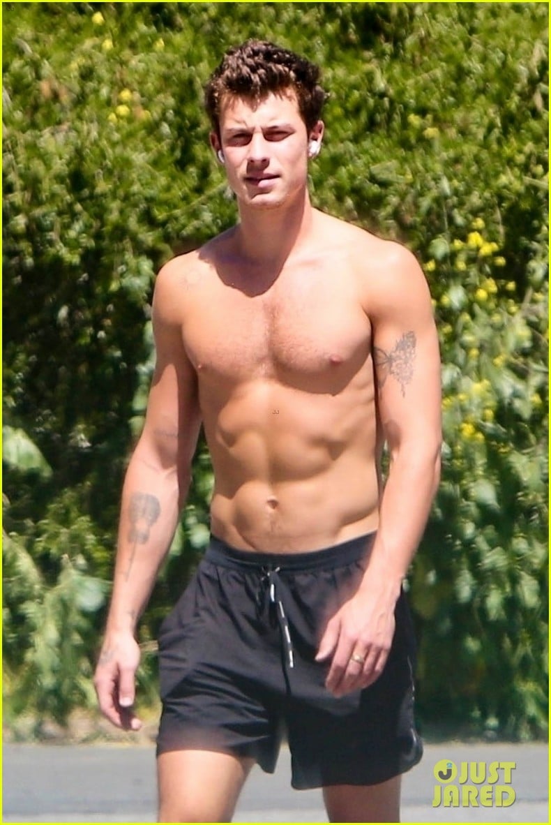 Shawn Mendes Shows Off His Super-Toned Six-Pack During Shirtless Hike ...