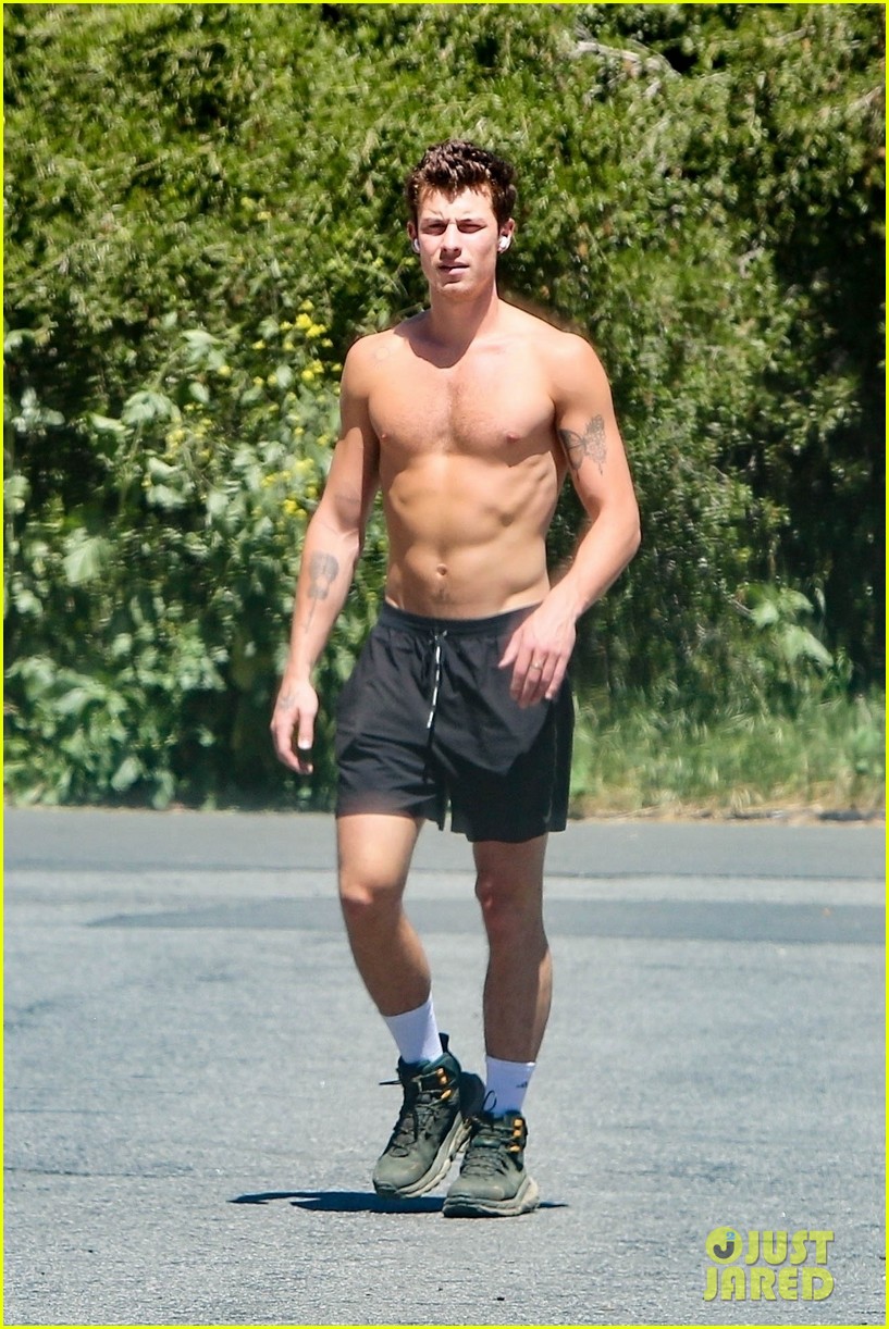 Shawn Mendes Shows Off His Super-Toned Six-Pack During Shirtless Hike ...