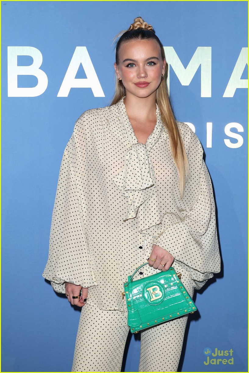 Full Sized Photo of dove cameron lucy hale sit front row at balmain ...