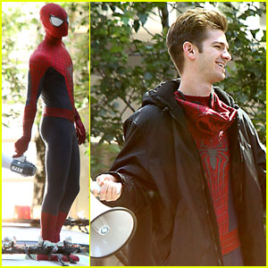 Andrew Garfield Stands on Cop Car for ‘Spider-Man 2′ | Andrew Garfield ...