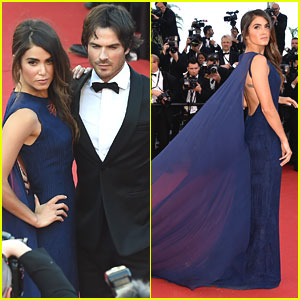 Ian Somerhalder Helps Nikki Reed With Her Dress On Cannes Red Carpet ...