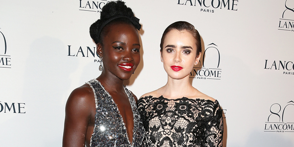 Lily Collins Has ‘remarkable Evening With Lupita Nyongo At Lancomes