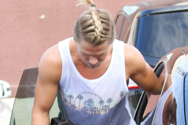 Derek Hough Wears His Hair In A French Braid For ‘DWTS’ Practice ...