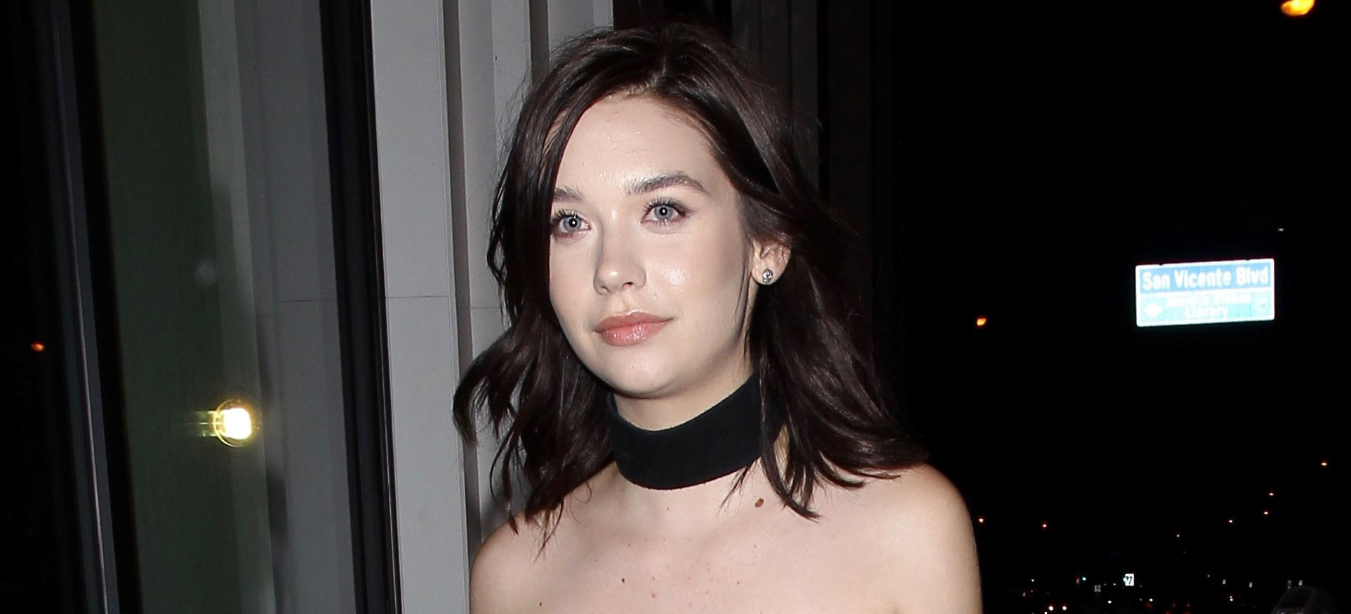 Youtube Star Amanda Steele Rocks Sparkly Tube Top At Dinner Amanda