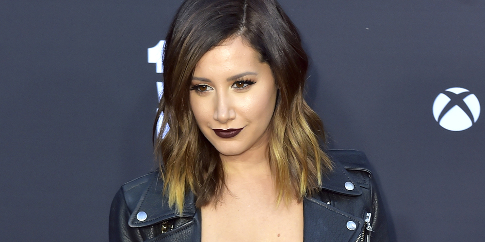 Ashley Tisdale Wears Dark Lips For ‘Walking Dead’s 100th Episode Party ...
