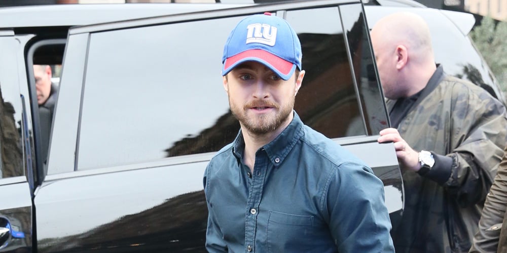 Daniel Radcliffe Heads Into a Radio Interview Wearing a New York Giants ...