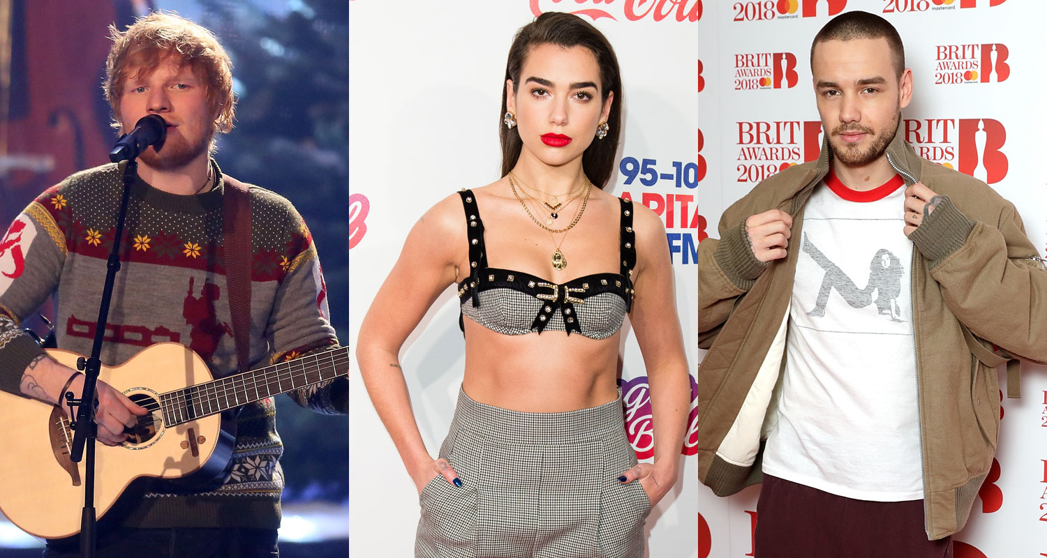 Ed Sheeran Dua Lipa And Liam Payne Land Brit Awards 2018 Nominations