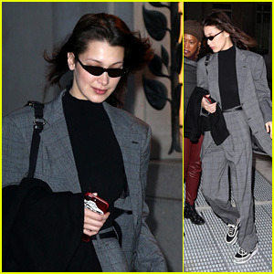 Bella Hadid Heads Out Into Town Rocking a Grey Suit During New York ...