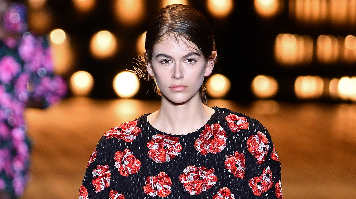 Kaia Gerber Stuns in Flowers on Saint Laurent Runway! | Kaia Gerber ...