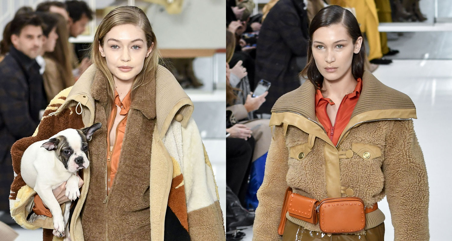 Gigi & Bella Hadid Cuddle With Puppies at Tod’s Milan Fashion Week Show ...