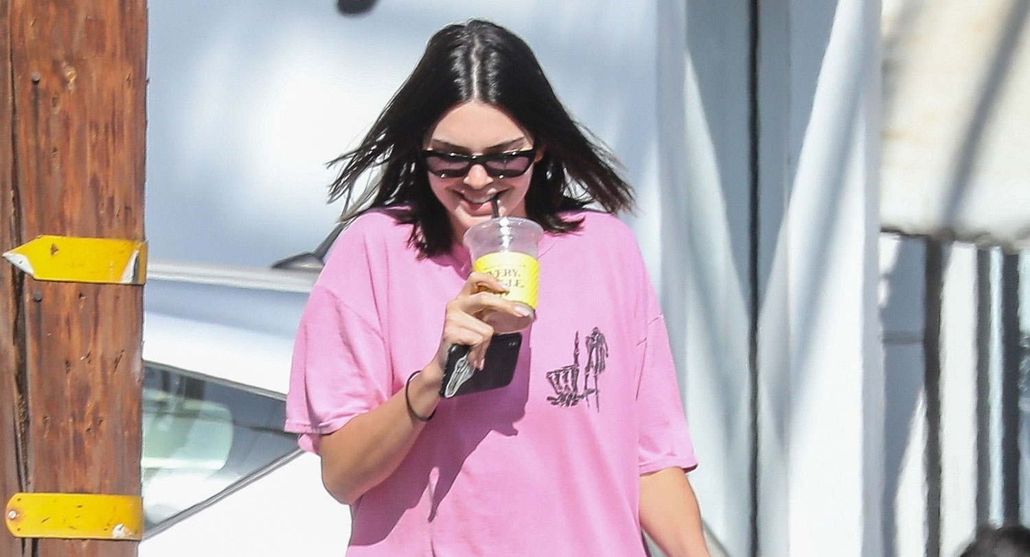 Kendall Jenner Grabs Coffee With Her Pet Doberman & a Male Friend ...