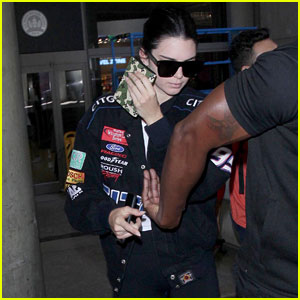 Kendall Jenner Sports Racing-Inspired Look While Returning to Los ...