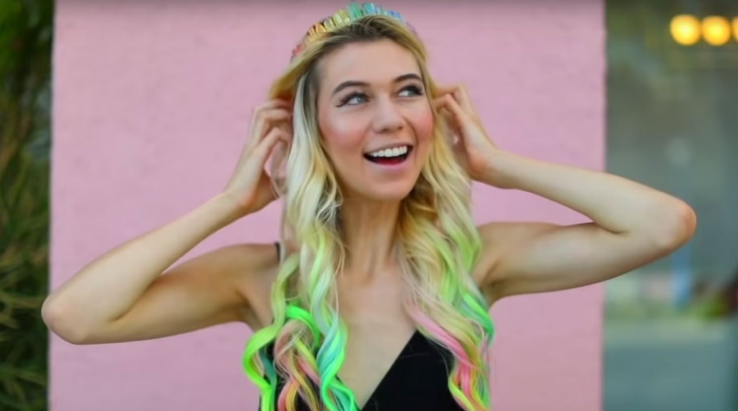 Jessie Paege Debuts New Neon Rainbow Hairdo! (Video) | Jessie Paege ...