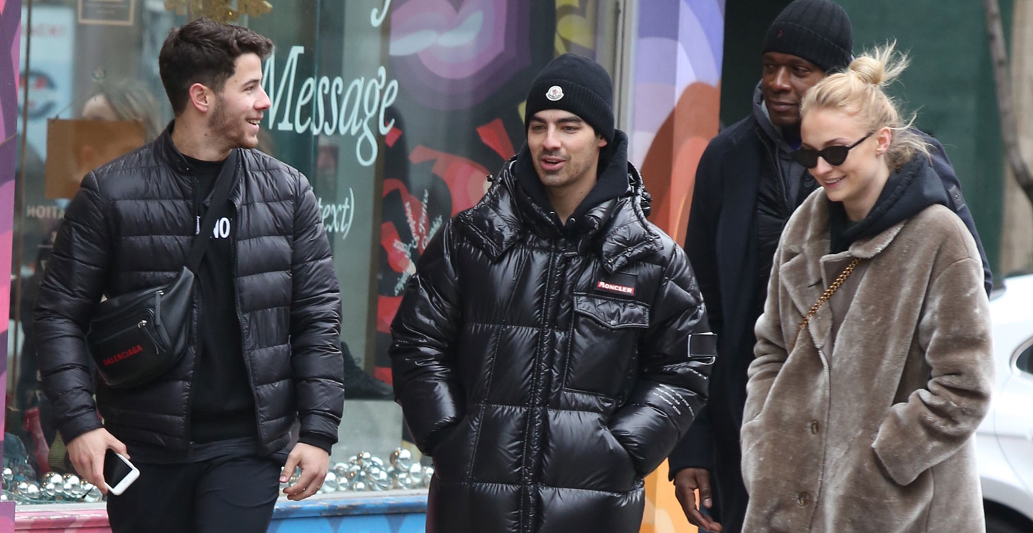 Nick Jonas, Joe Jonas, & Sophie Turner Step Out to Grab Some Cookies ...