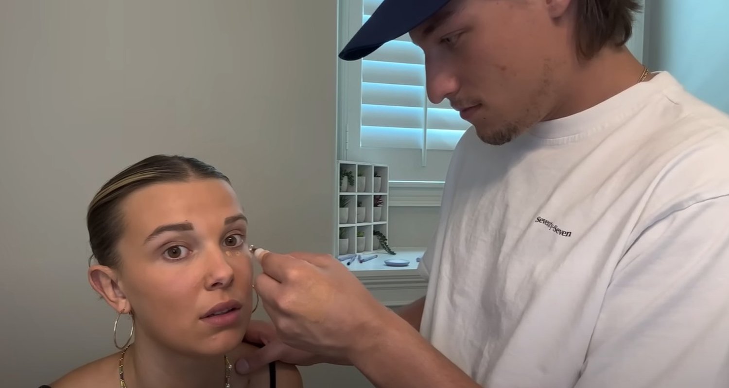 Millie Bobby Brown’s Fiancé Jake Bongiovi Does Her Makeup In Cute New ...